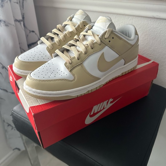 Nike | Shoes | Nike Men Tan And White Dunks | Poshmark